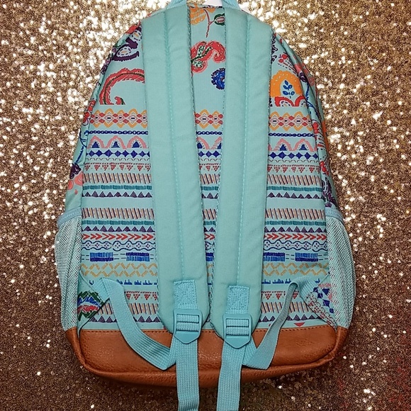 Bags | Turquoise Wildflowers Backpack | Poshmark